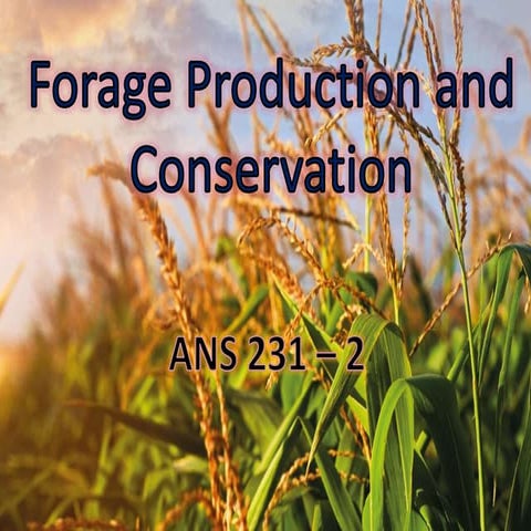 Forage production and conservation and forage identification | PPTX