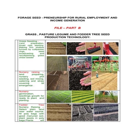 FORAGE SEED - PRENEURSHIP FOR RURAL EMPLOYMENT AND INCOME GENERATION ...