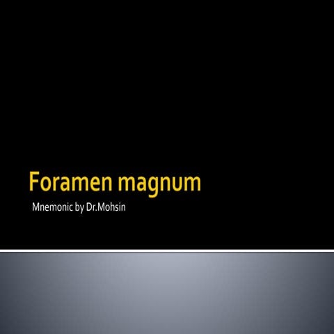 Foramen magnum mnemonic | PPTX