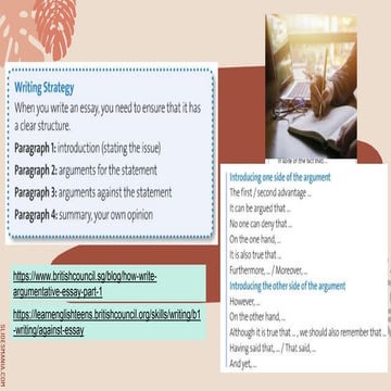 For and against essays.pptx el mejor formato para aprender a escribir un essay | PPTX