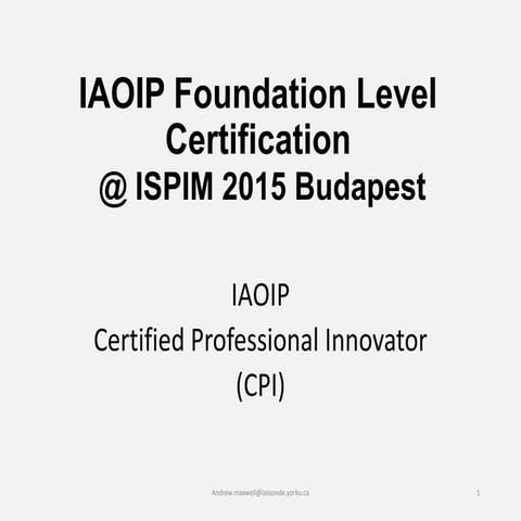 IAOIP Certification | PPT
