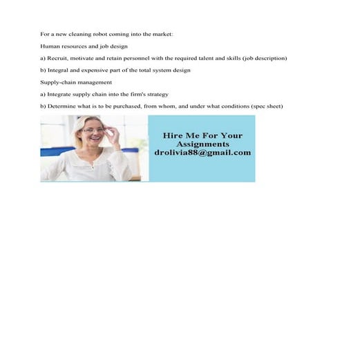 For a new cleaning robot coming into the market- Human resources and.pdf