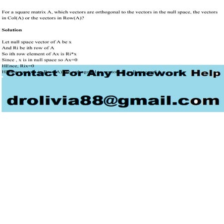 For a square matrix A, which vectors are orthogonal to the vectors i.pdf