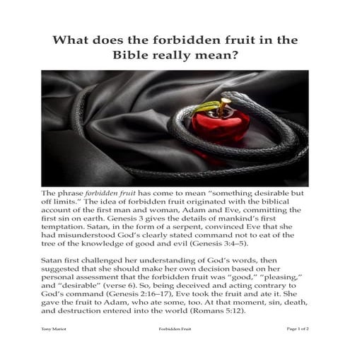 Forbidden Fruit | PDF