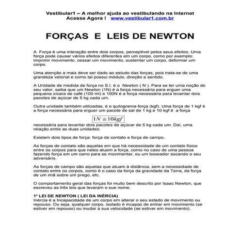 Forcas leis newton | DOC