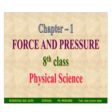 Force Pressure presentation NCERT CBSE A | PPTX