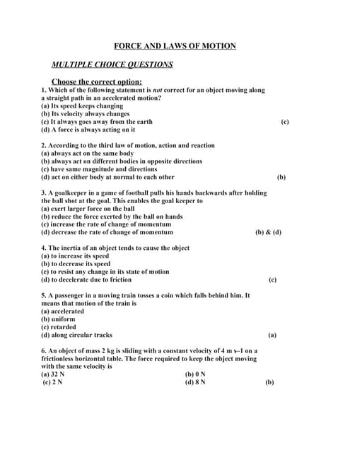 force and laws of motion | PPT