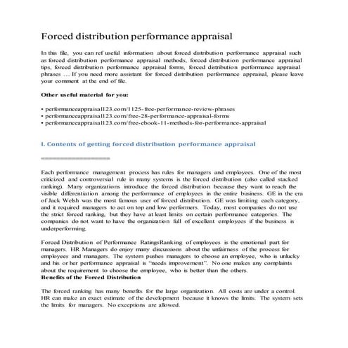 Forced distribution method of performance appraisal