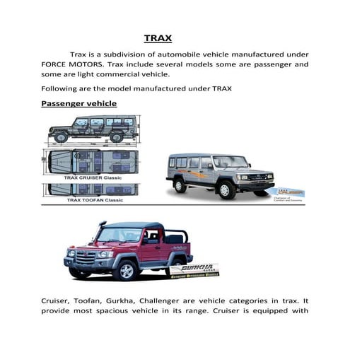 Force motors trax | PDF