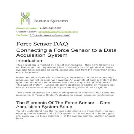 Force Sensor Data Acquisition Pdf