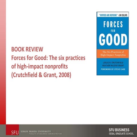 Forces For Good | PPTX | Non-Profit Organizations | Industries