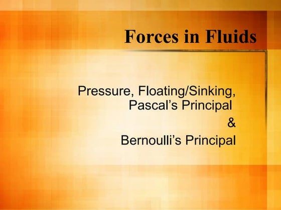Forces in fluid | PPT