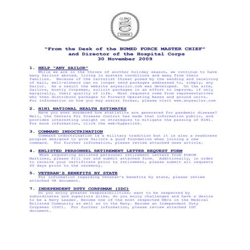 BUMED FORCM Weekly 30 Nov | PDF