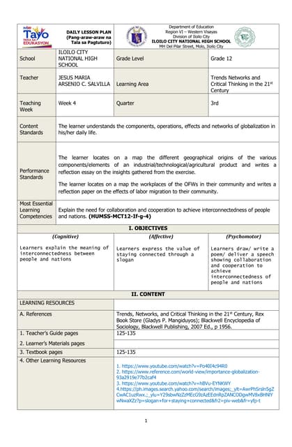 Humss trends, networks, and critical thinking in the 21st century culture cg 1 | PDF ...