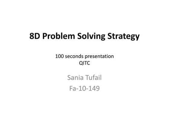 8D analysis presentation | PDF | Computer Software and Applications | Computing