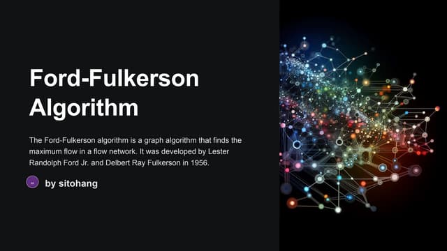 The Potential Of The Development Of The Fordfulkerson Algorithm To Solve The Problem Ppt