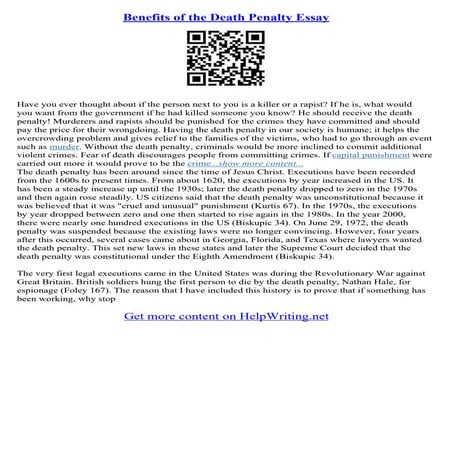 For Death Penalty Essay | PDF