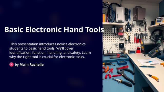 Basic tools and instruments in electronics | PPTX