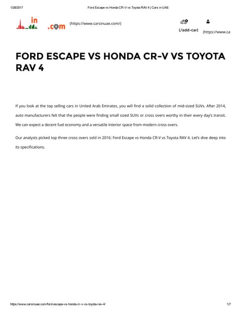 Honda WRV Review | PDF