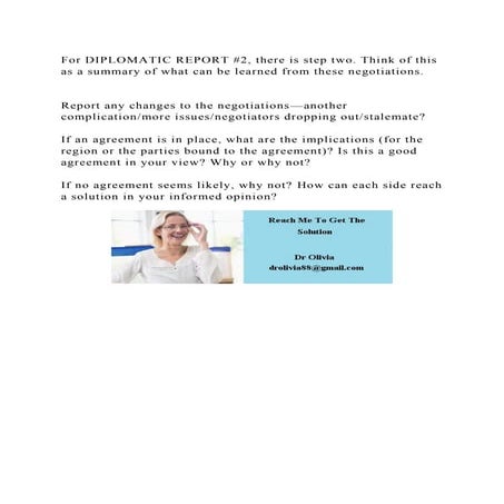 For DIPLOMATIC REPORT #2, there is step two. Think of this as a summ.docx