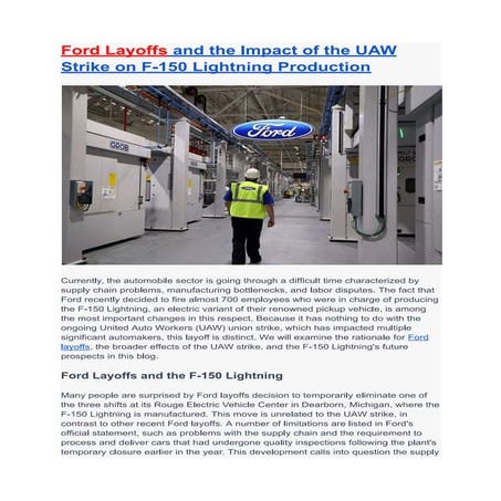 Ford Layoffs and the Impact of the UAW Strike on F 150 Lightning ...