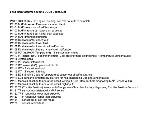Full OBD2 Chassis Trouble Code List (CXXXX) | PDF