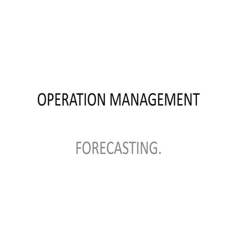Industrial forecasting ppt | PPTX