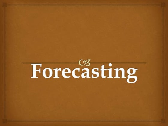 forecasting in material management | PPT