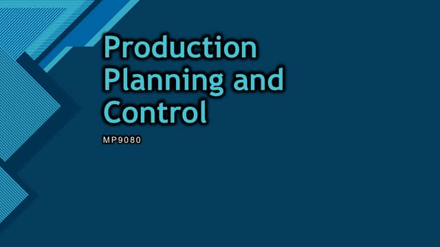 Forecasting Of Demand For Production Planning And Control Pdf
