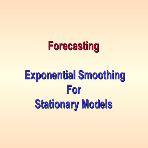 Forecasting exponential smoothing | PPT