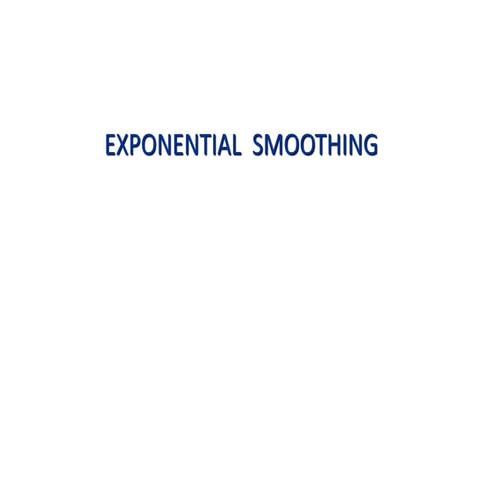 Forecasting exponential smoothing | PPT