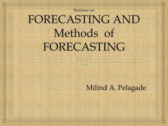 Forecasting | PPT