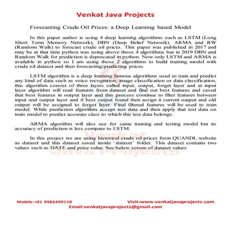 Forecasting Crude Oil Prices A Deep Learning Based Model Docx
