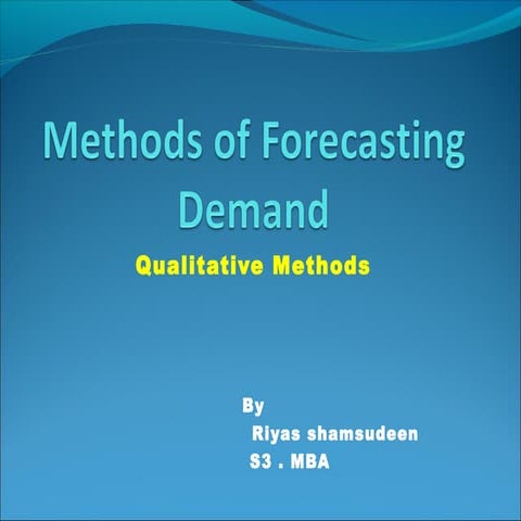 Forecasting demand | PPT