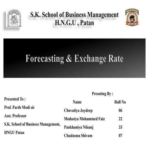 Forecasting & exchange rates | PPT