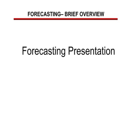 Forecasting Presentation | PPT