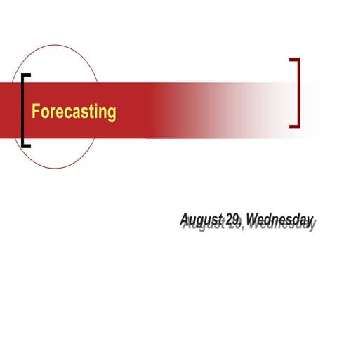 Forecasting Quantitative Forecasting Ppt