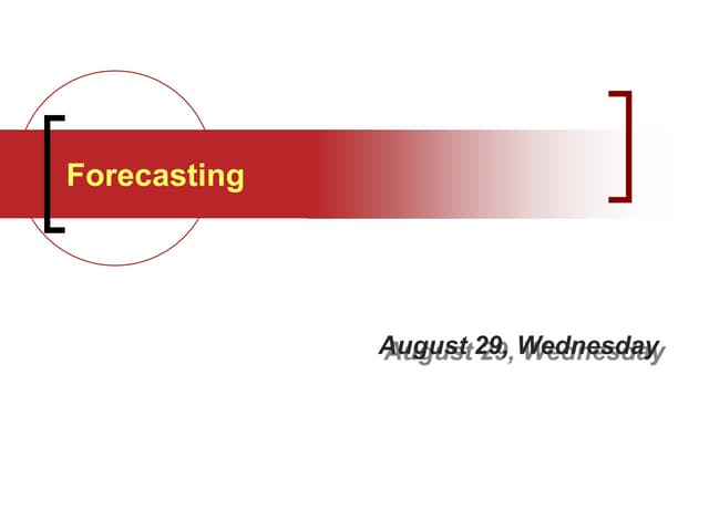 Forecasting Quantitative Forecasting Ppt