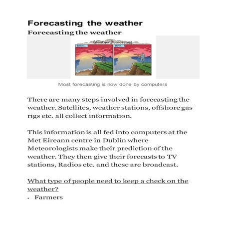 Forecasting the weather | DOCX | Weather | Science