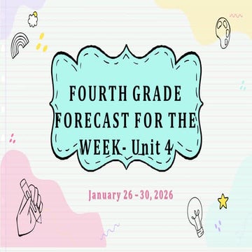 Forecast Unit 4 week 3 for elementary students PYP | PDF