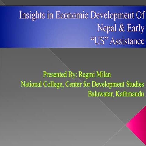 Insights in Economic Development Of Nepal & Early United States ...