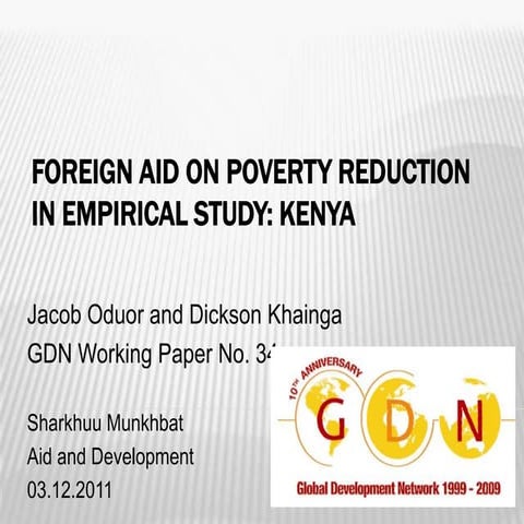 Foreign aid on poverty reduction | PPTX