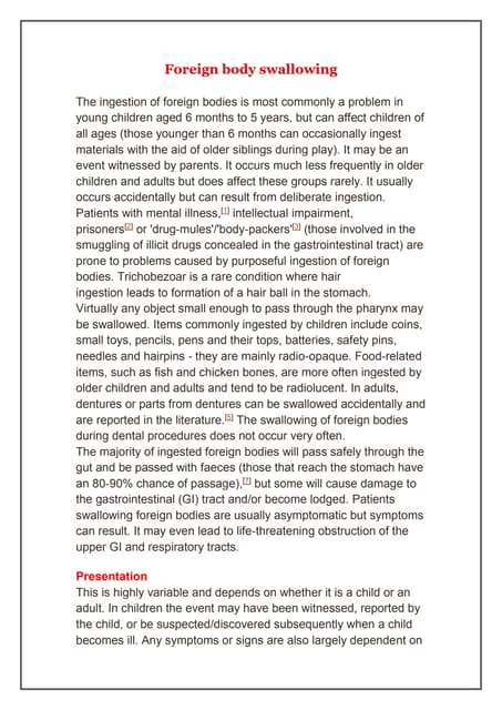 Foreign body insertion | PPTX | Ear, Nose and Throat Conditions ...