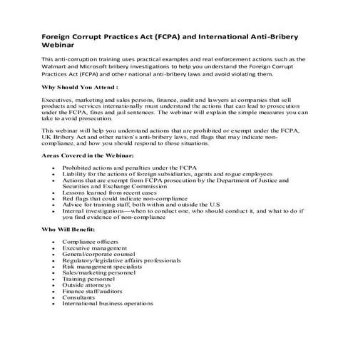 9-22-11 Anti-Bribery and Corruption Prevention | PPT