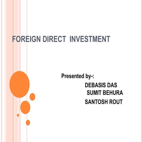 Foreign direct investment | PPTX