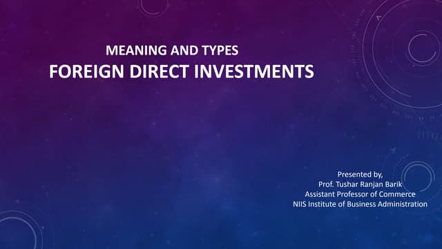 Foreign direct investment | PPTX