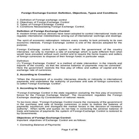 Foreign exchange control and rates | DOCX