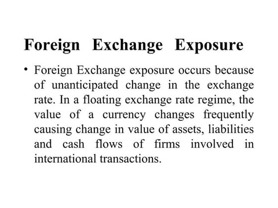 Types of foreign exchange (currency) exposure | PDF