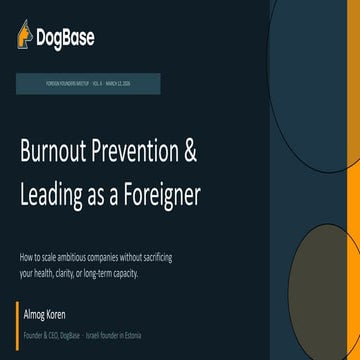 Foreign Founders Meetup - Soft skills & Resilience for Founders | PDF