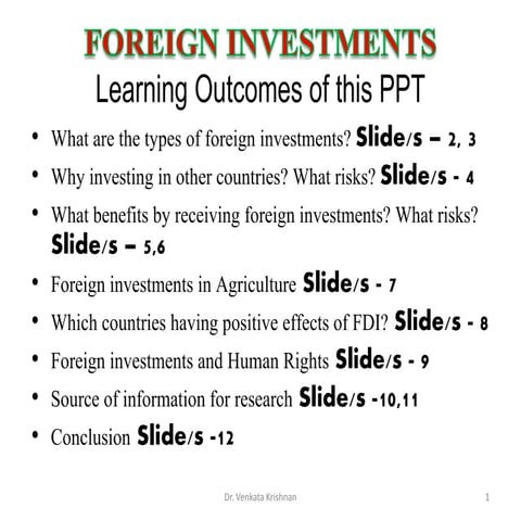 Foreign Investment | PPTX